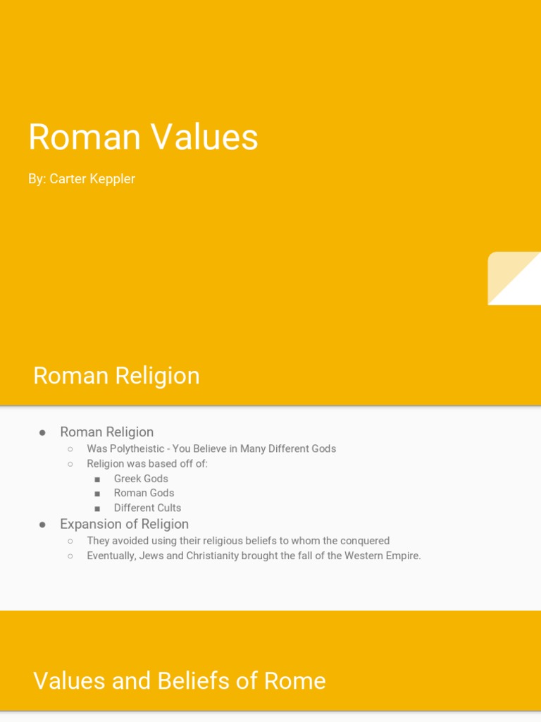 Roman Values | PDF | Religion & Spirituality