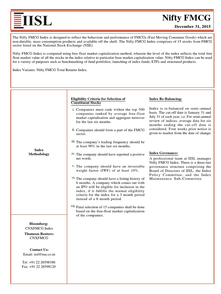 Ind Nifty FMCG PDF | PDF | Stock Market Index | Investing