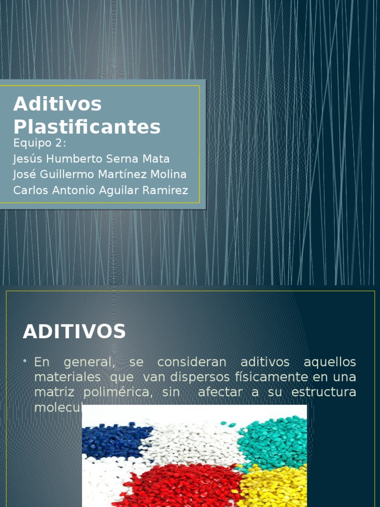 Aditivos Plastificantes | PDF | El plastico | Polímeros