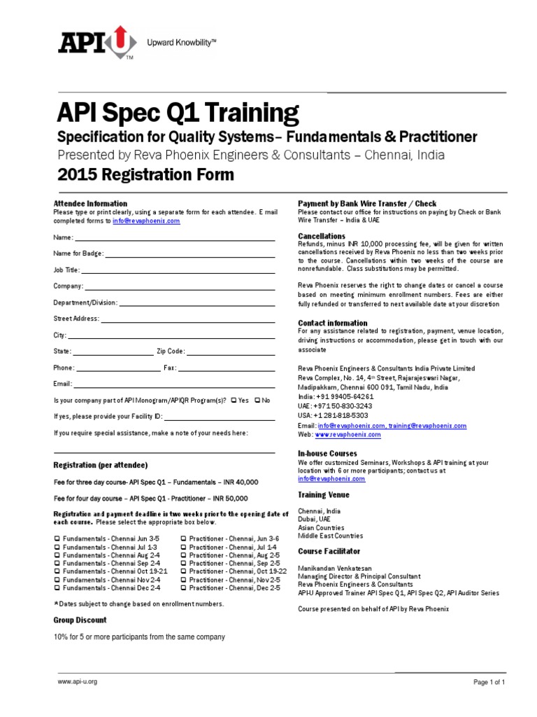 API-U Approved API Spec Q1 Training - Chennai | PDF | Wire Transfer ...