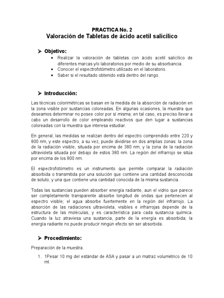 PRACTICA No2 Metodos Opticos | PDF | Espectrofotometria | Química