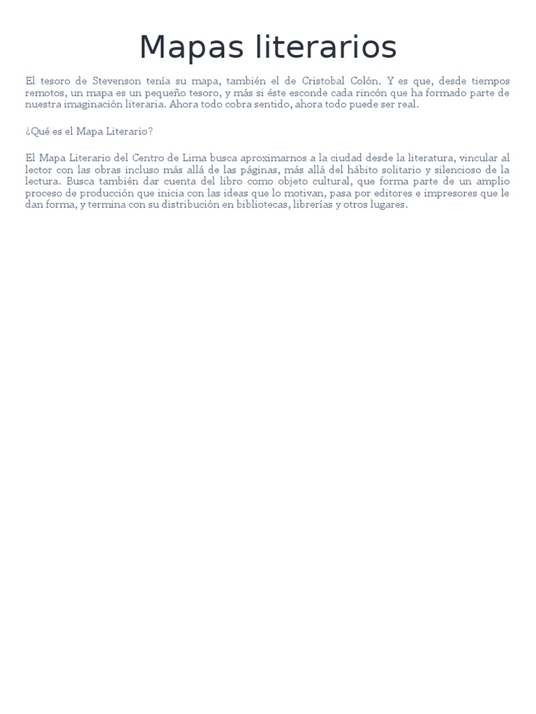 Mapas Literarios | PDF