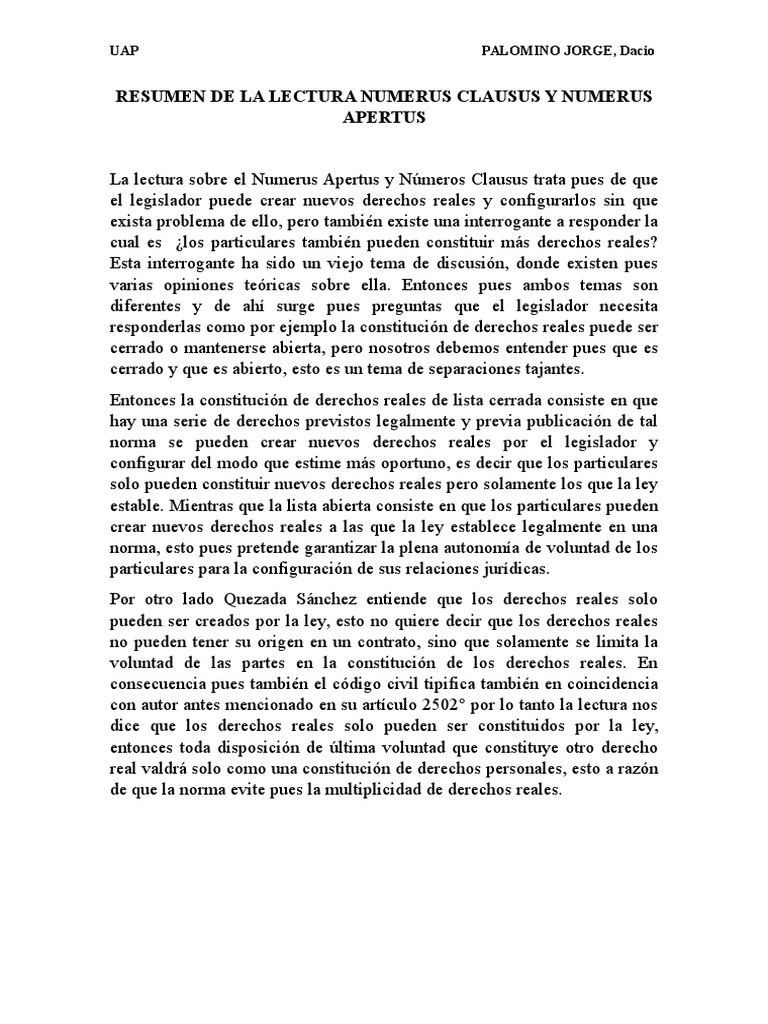 Numerus Clausus Numerus Apertus | PDF