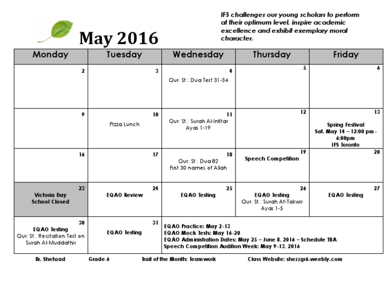 May 2016 Calendar | PDF | Career & Growth