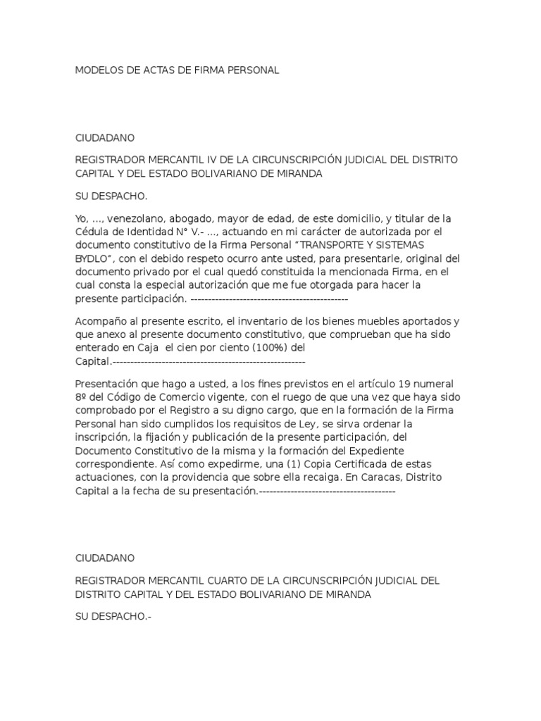 Modelos de Actas de Firma Personal | PDF | Gobierno | Política