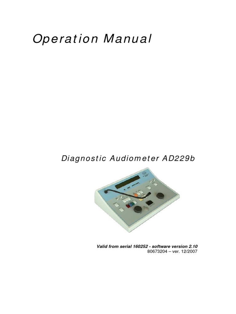 Interacoustics AD229 Manual-1 PDF | PDF | Headphones | Pitch (Music)