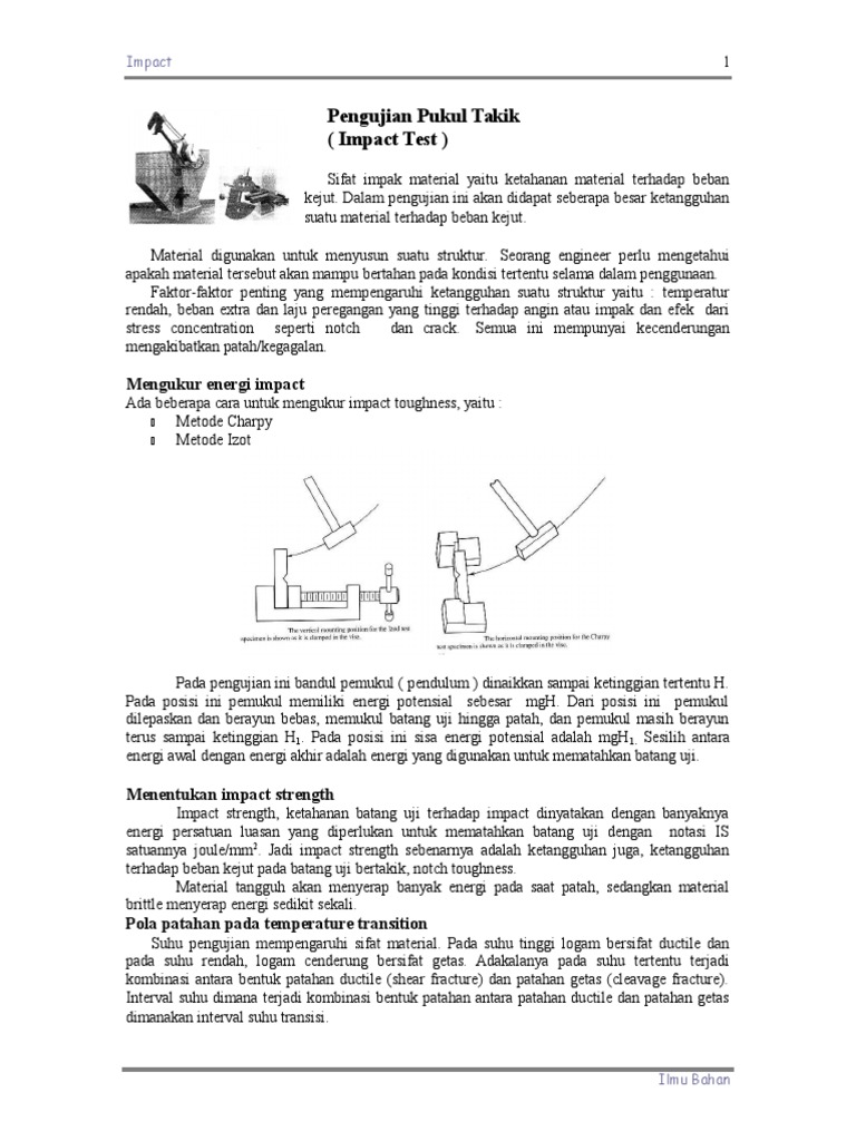 Pengujian Pukul Takik | PDF