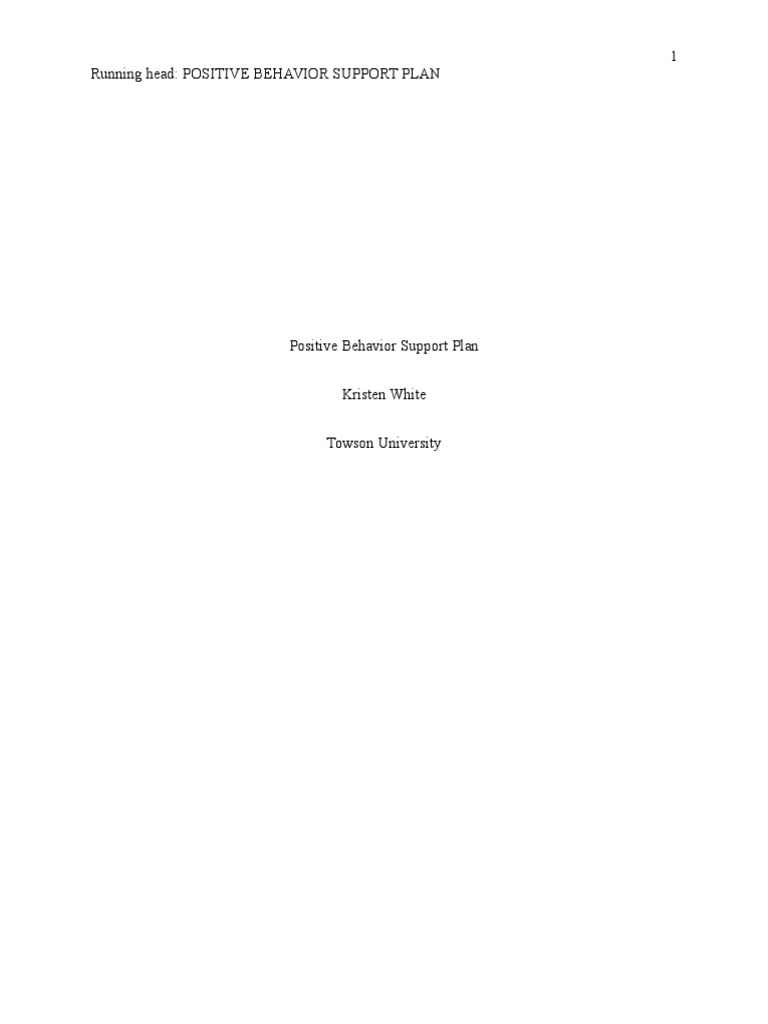 Positive Behavior Support Plan | PDF | Reinforcement | Classroom Management