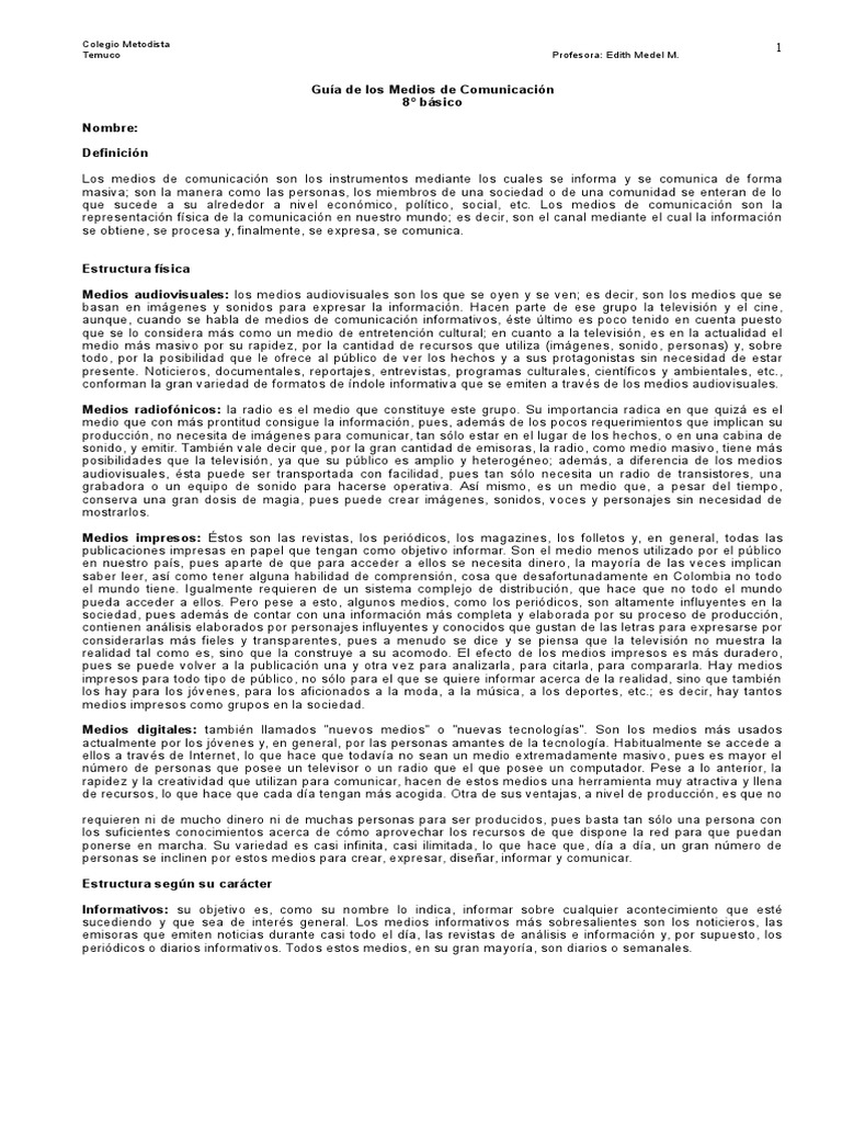 Guía de Los Medios de Comunicación | Medios de comunicación) | Radio ...