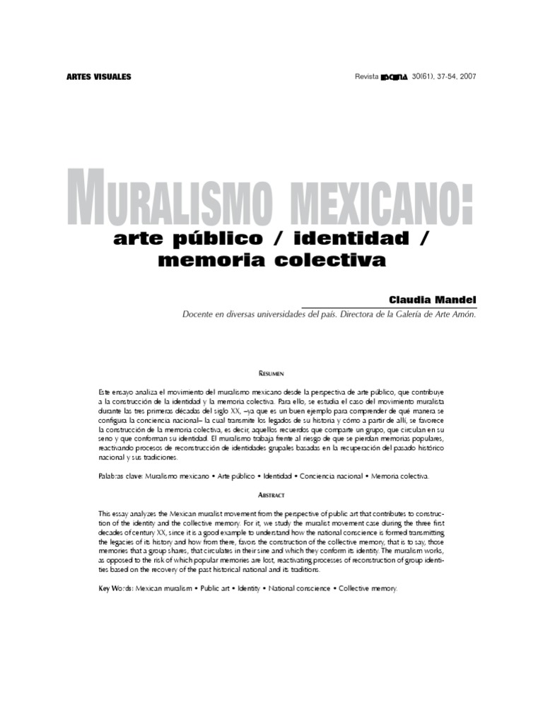 Muralismo Mexicano - Claudia Mandel PDF | PDF | Vanguardia | México