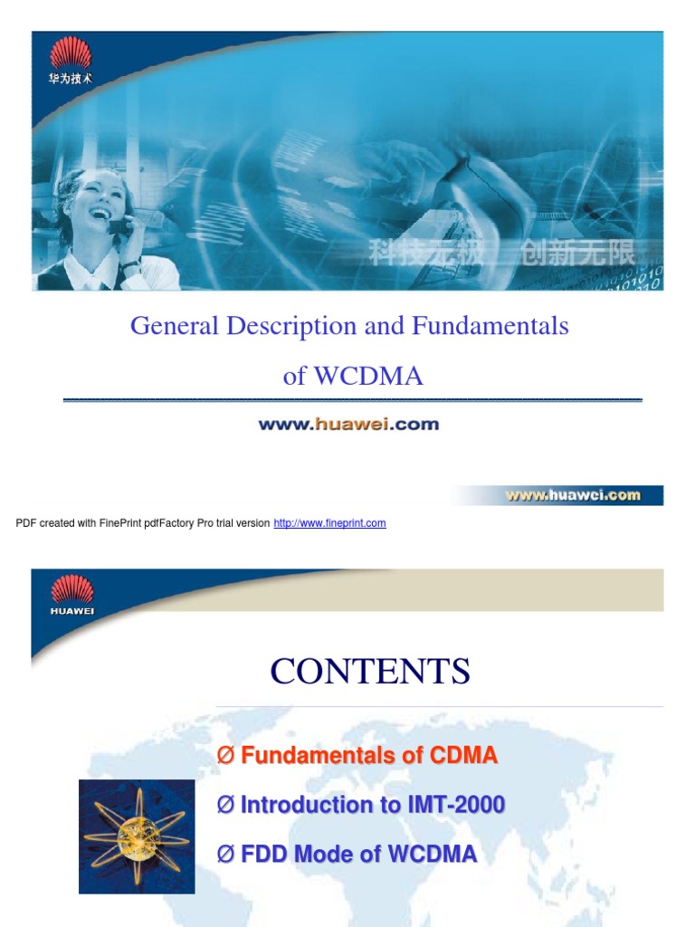 General Description and Fundamentals of WCDMA | PDF | 3 G | Channel Access Method