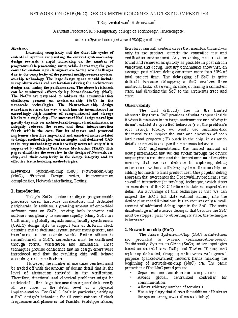 Network On Chip | PDF | System On A Chip | Multi Core Processor