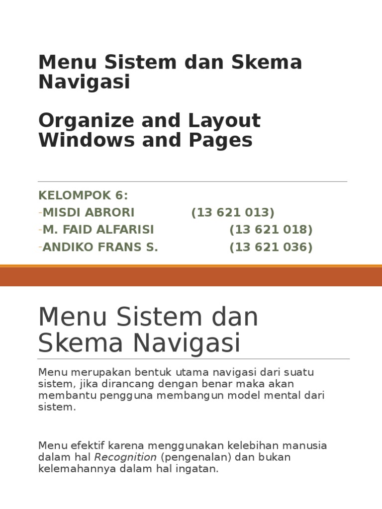 Menu Sistem Dan Skema Navigasi & Organize and Layout Windows and Pages ...