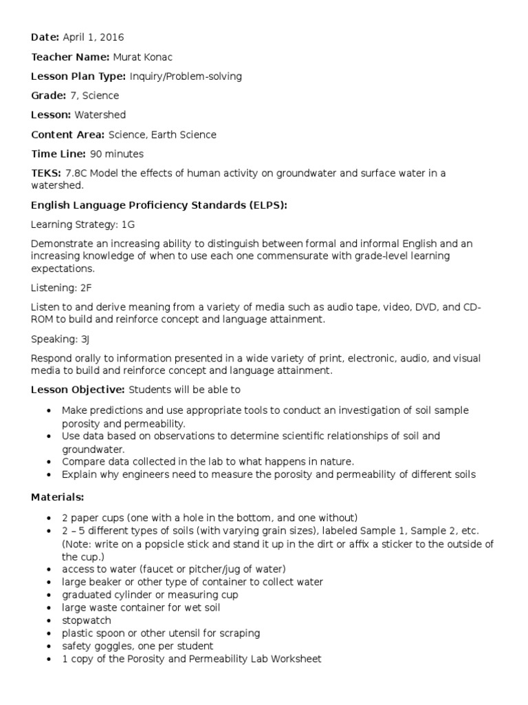 Porosity and Permeability Lab Guide | PDF | Porosity | Groundwater