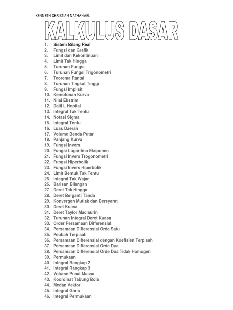 Kalkulus Dasar | PDF