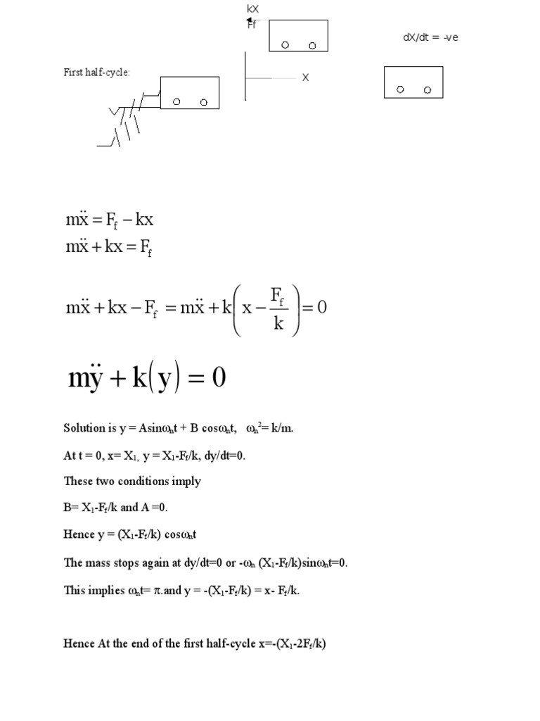 Coulomb Damping in Half-Cycle Motion | PDF