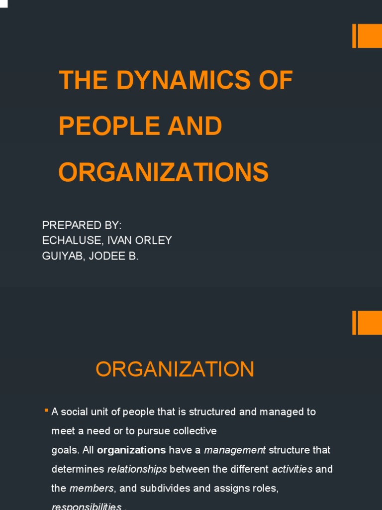 dynamics of people and organization | System | Organizational Behavior ...