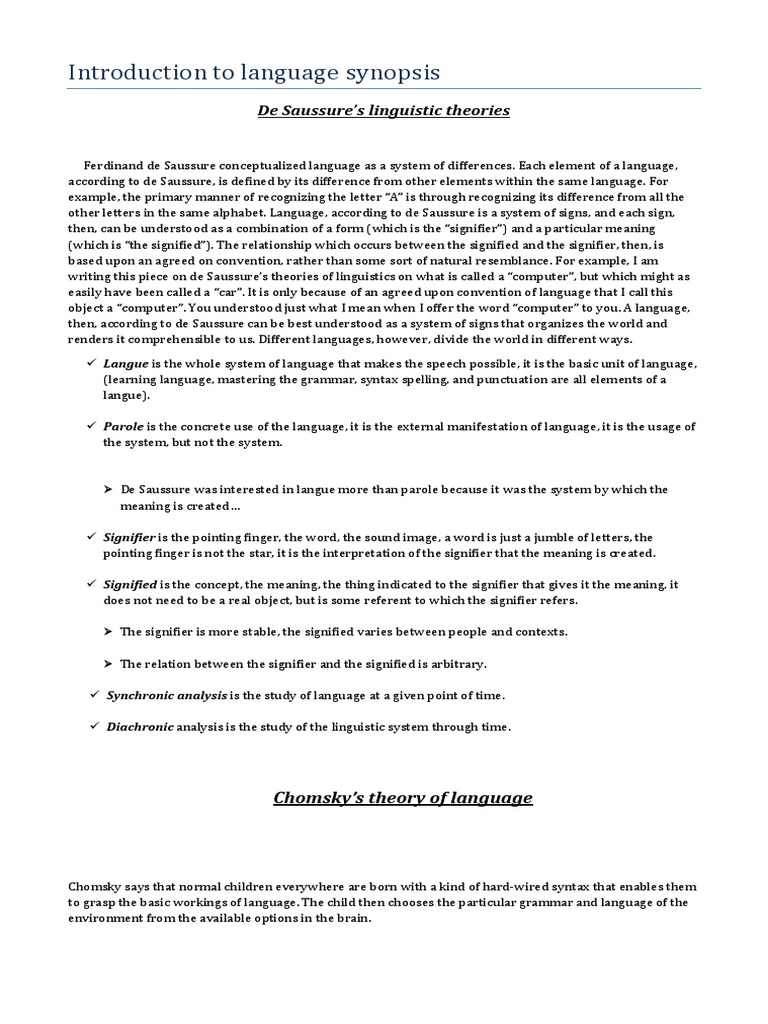 Introduction To Language Summary | Download Free PDF | Morphology ...