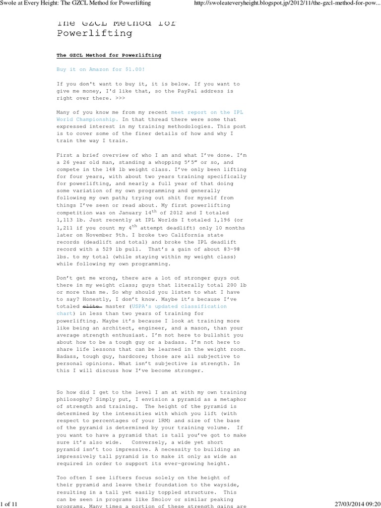 Build a Powerful Pyramid: The GZCL Method for Strength | PDF | Physical ...