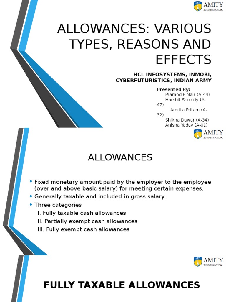 Allowances At Various Organizations | Employment | Salary