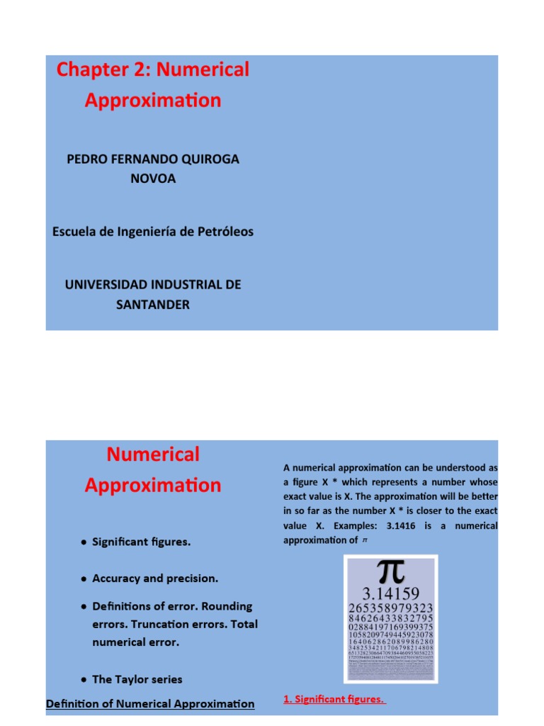Chapter 2: Numerical Approximation: Pedro Fernando Quiroga Novoa | PDF | Significant Figures ...