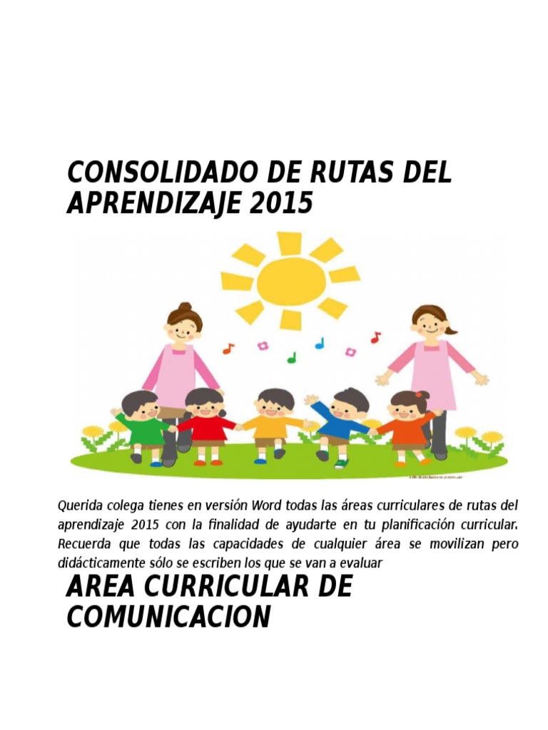 Consolidado De Rutas Del Aprendizaje 2015 Pdf Comunicación