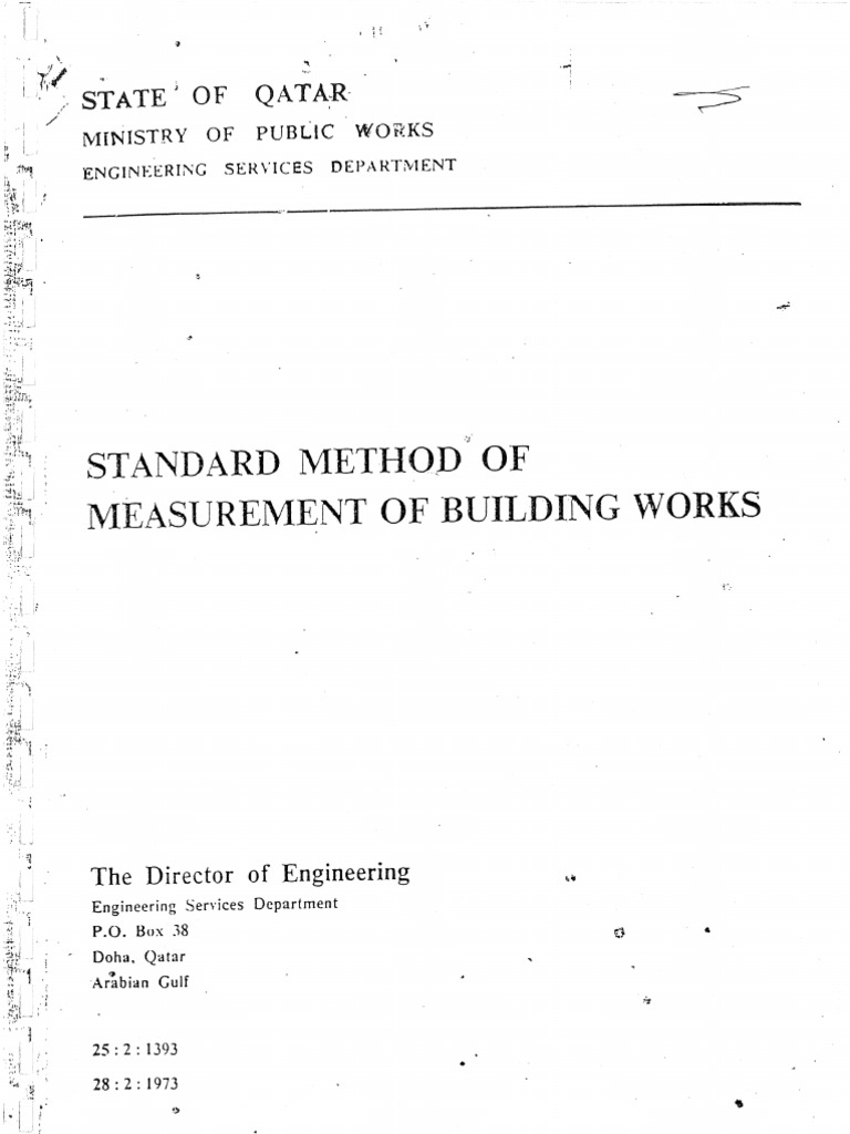 Standard Method of Measurement for Building Works | PDF | Deep ...