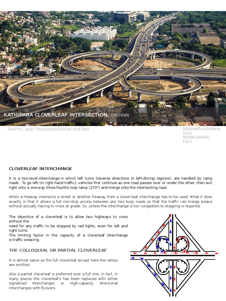 Kathipara Cloverleaf Intersection,: Traffic and Transportation System ...