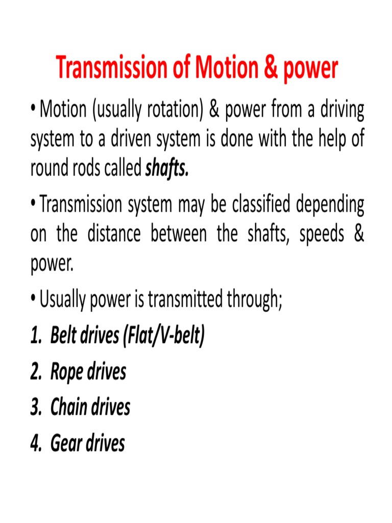 Transmission of Motion & Power3 | PDF | Gear | Belt (Mechanical)
