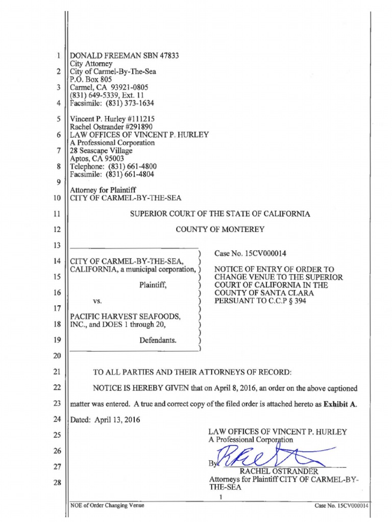 Notice of Entry of Order 15CV000014 4-13-16 | Mail | Government | Free ...