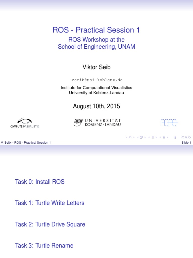 ROS - Practical Session 1: ROS Workshop at The School of Engineering, UNAM | PDF | Areas Of ...