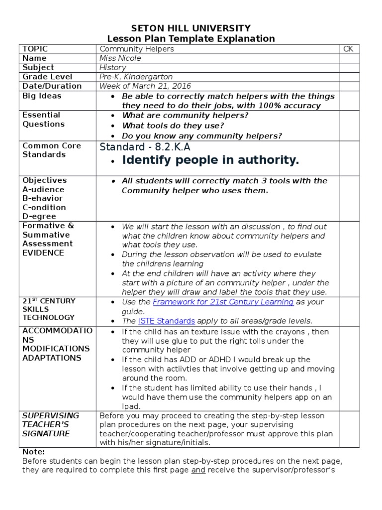 My Community Lesson Plan | PDF | Lesson Plan | Education Theory