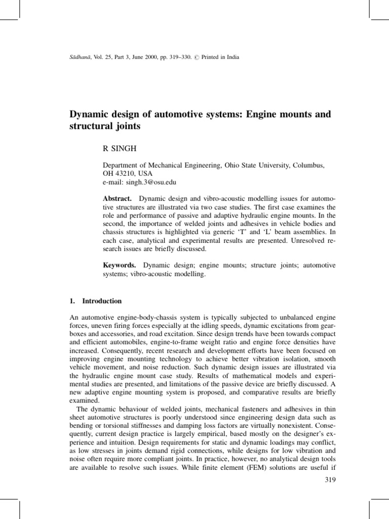 Engine Mount and Structural Design PDF | PDF | Resonance | Normal Mode