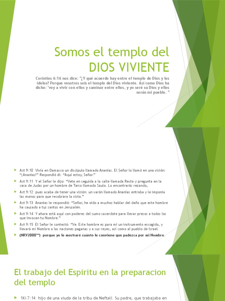 Somos El Templo Del Dios Viviente | Descargar gratis PDF | Solomons | Templo en jerusalén