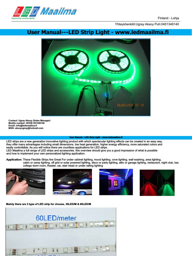 LED Strip Light User Manual | PDF | Lighting | Electronics