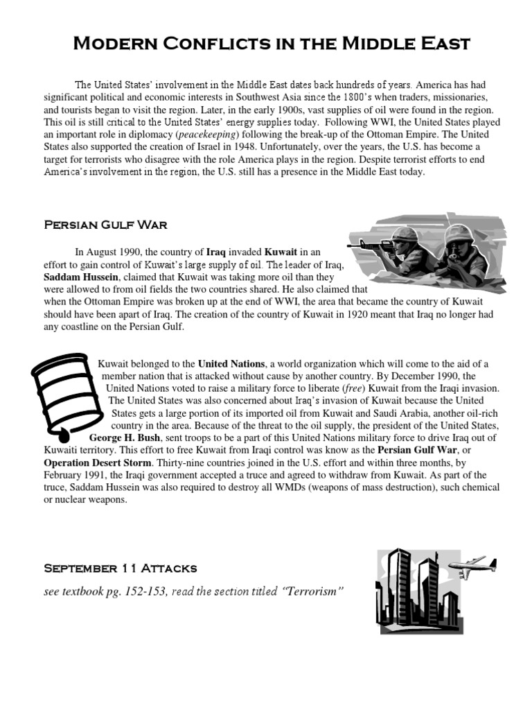 Modern Conflicts of The Middle East Reading 2 15jm9lk | PDF | Gulf War ...