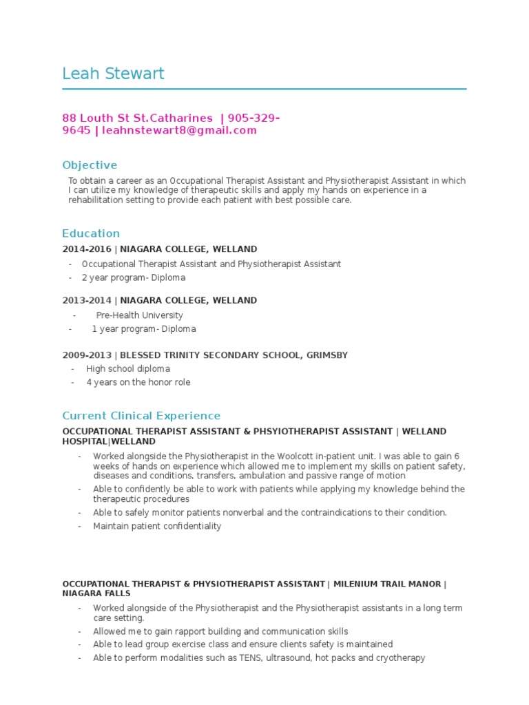 Pta Resume Physical Therapy Assistant Resume Guide | Sunbelt Staffing