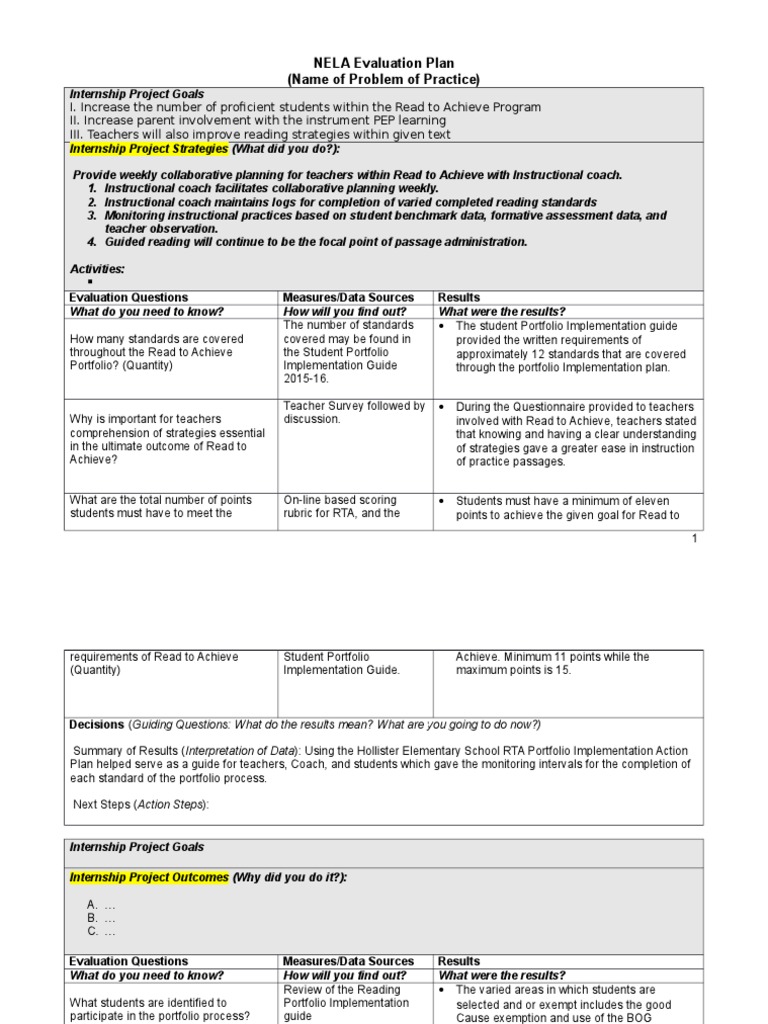 evaluation logic model | Reading Comprehension | Educational Assessment