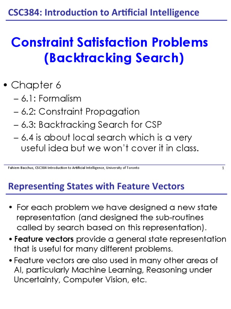 csc384 Lecture03 BacktrackingSearch | PDF | Areas Of Computer Science | Computer Programming