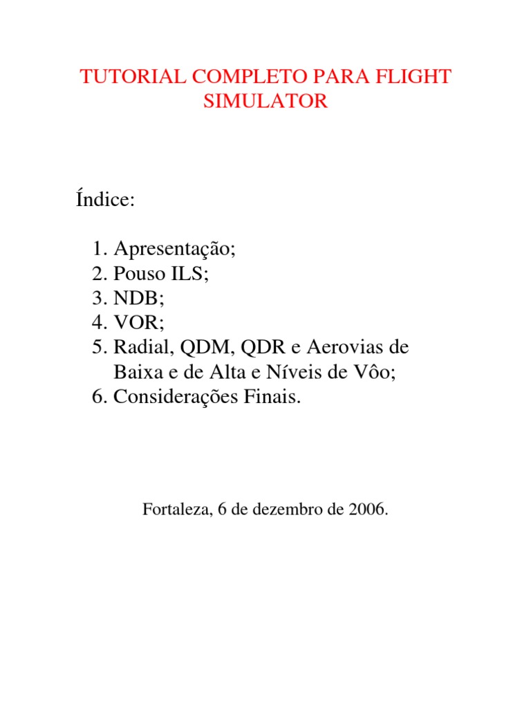 Tutorial Completo para o Flight Simulator | PDF | Aviação | Engenharia ...