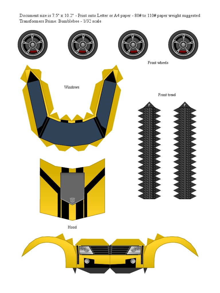 Bumblebee Papercraft Template Guide | PDF