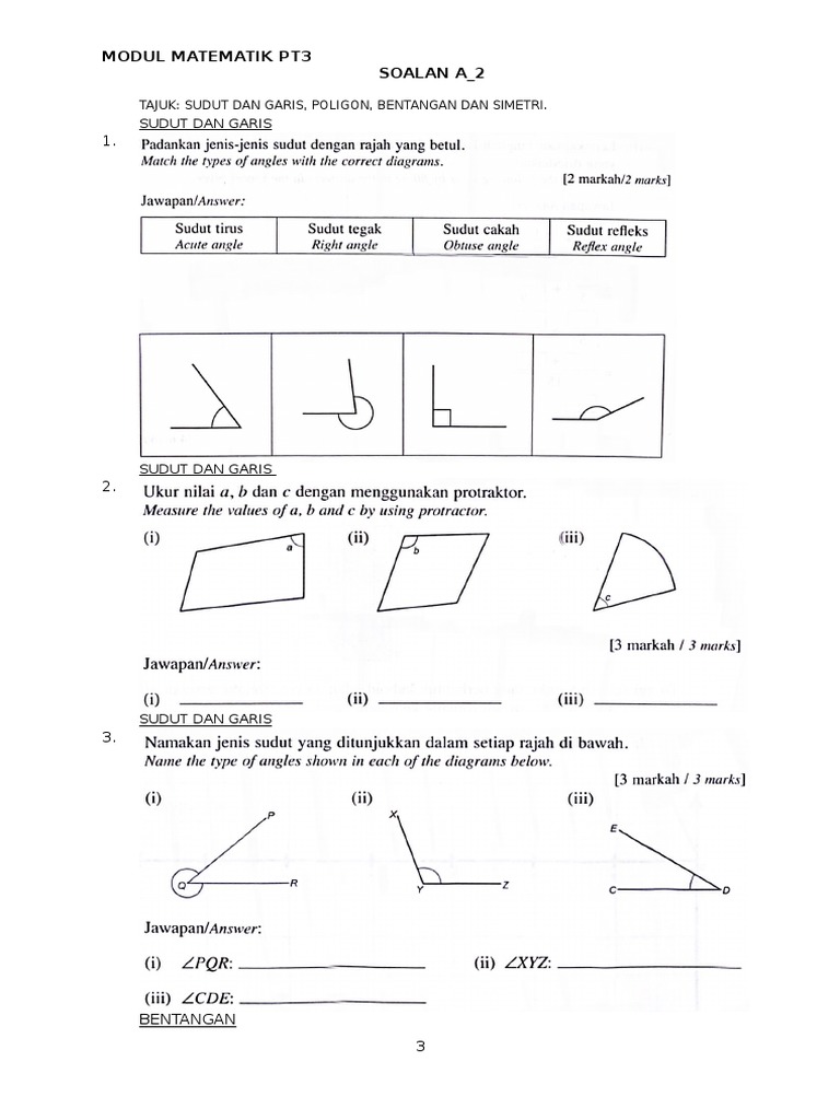 Modul Pt3 Soalan A 2 Poligon Bulatan Simetri | PDF | Metode & Bahan Ajar | Sains & Matematika
