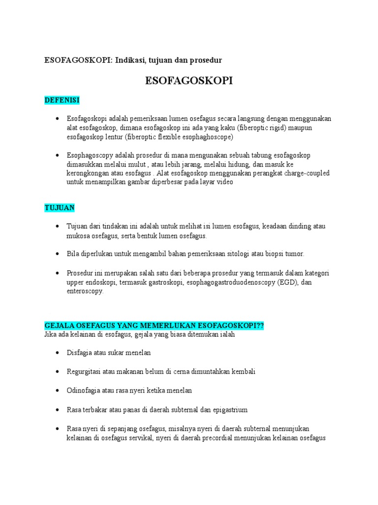 ESOFAGOSKOPI | PDF | Kesehatan Holistik
