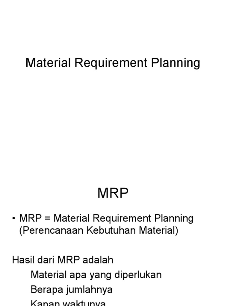 Materi MRP | PDF | Teknologi & Rekayasa