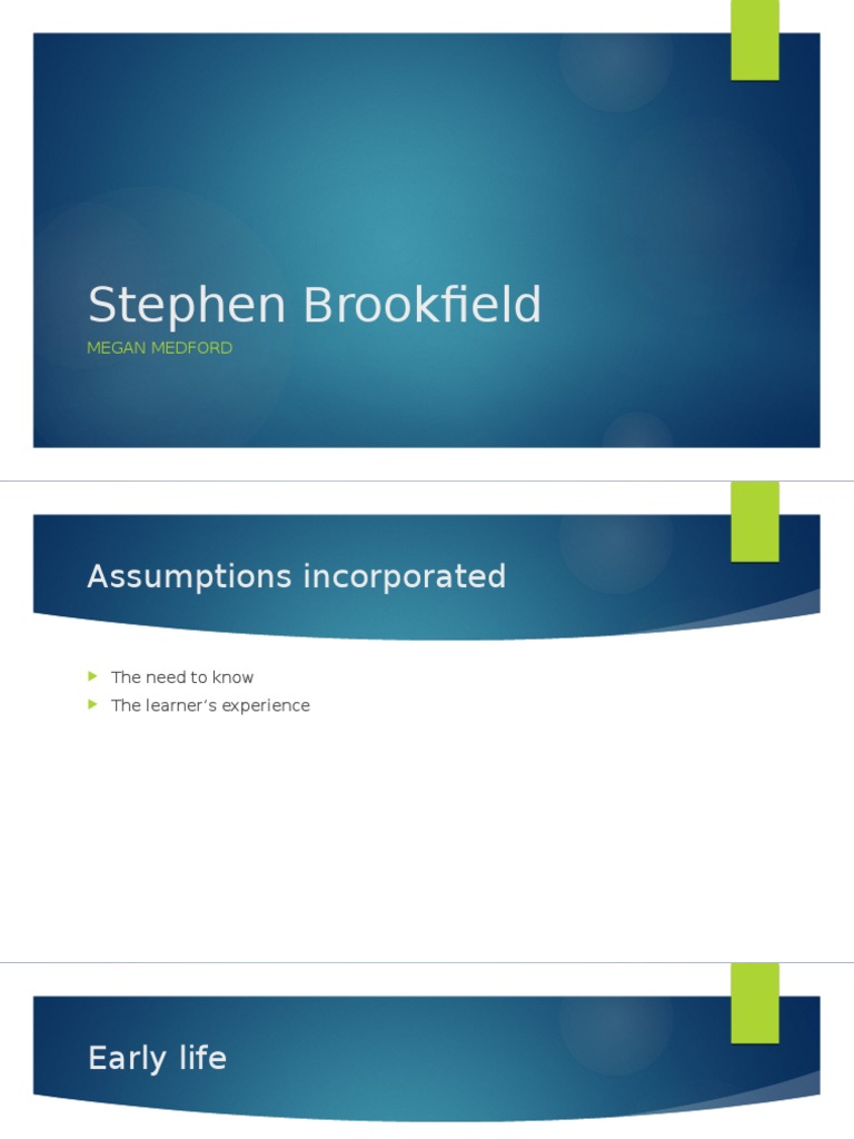 Stephen Brookfield | PDF | Adult Education | Reflective Practice