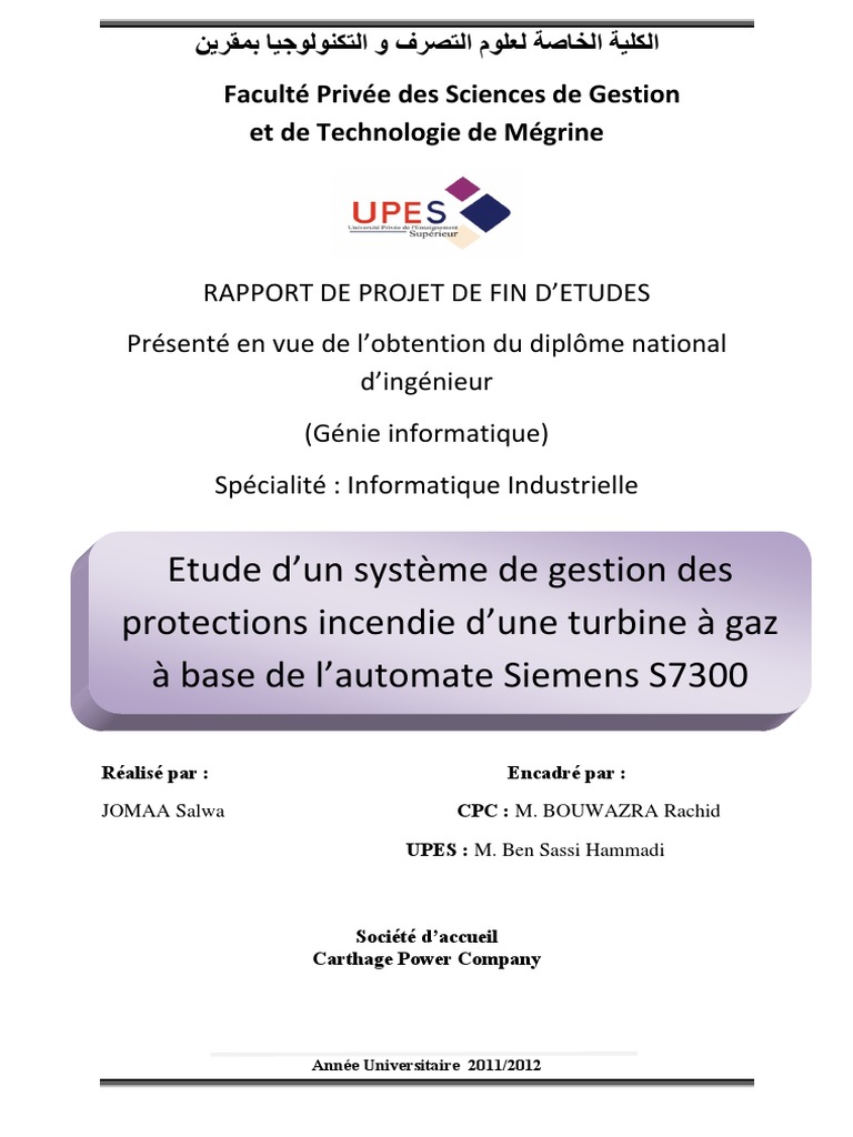 Rapport Pfe - AUTOMATISME | PDF | Turbine à gaz | Thermocouple