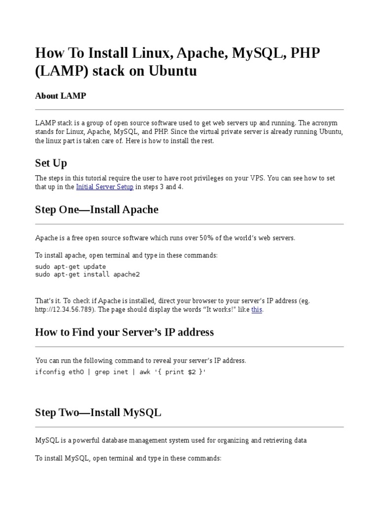 How To Install Linux Apache Mysql Php Lamp Stack On Ubuntu Pdf Php Web Server