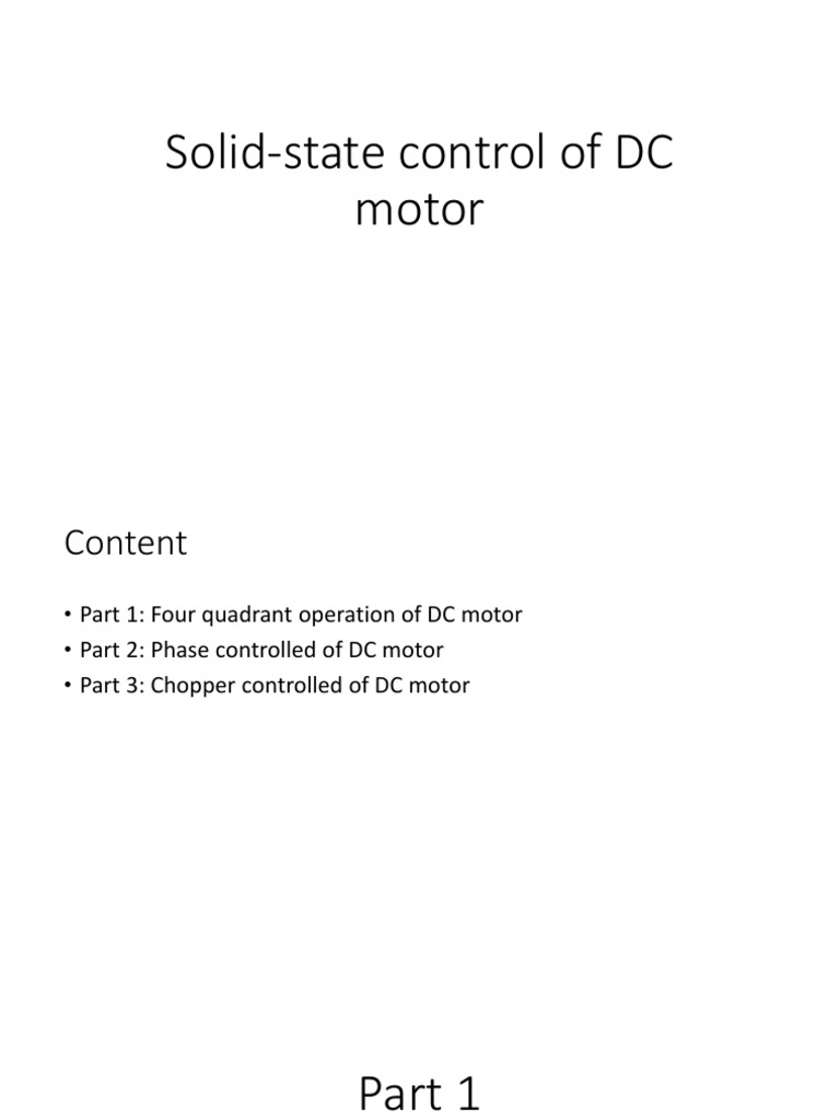 Solid State Control of DC Motor | PDF | Rotation Around A Fixed Axis ...