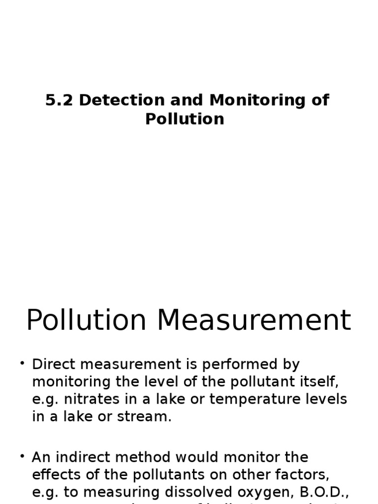Pollution Detection and Monitoring Methods | PDF | Water Pollution ...