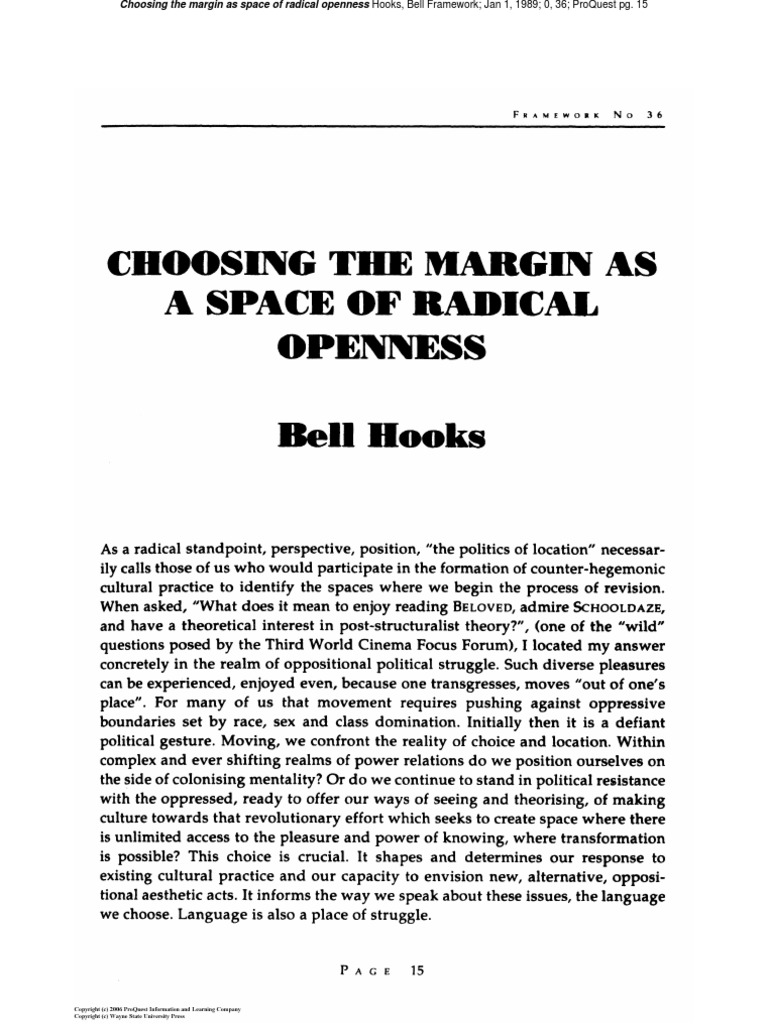 Choosing The Margin As A Space of Radical Openness | PDF